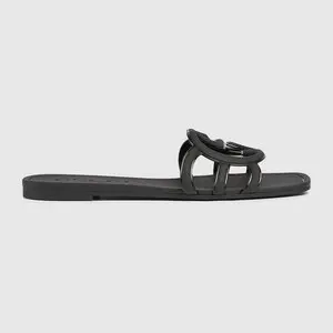 Gucci Interlocking G Slide Sandal - Black