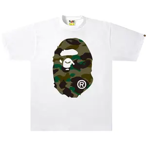 A BATHING APE 1st Camo Big Ape Head Tee /green - White