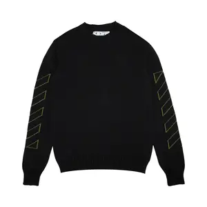 Off-White Arrow Diag Outline Knit Crewneck - Green