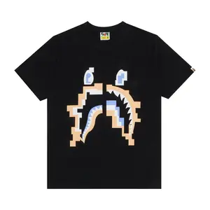 A BATHING APE Digital Shark Tee - Black
