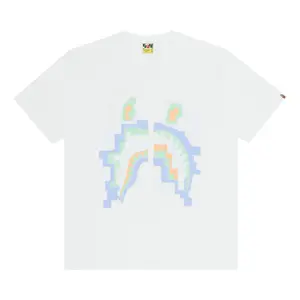 A BATHING APE Digital Shark Tee - White