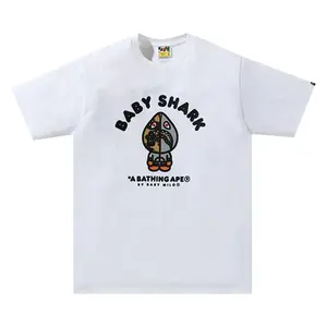A BATHING APE Baby Milo Shark College Tee - White