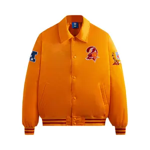 Kith For The Nfl: Buccaneers Satin Bomber Jacket - Orange