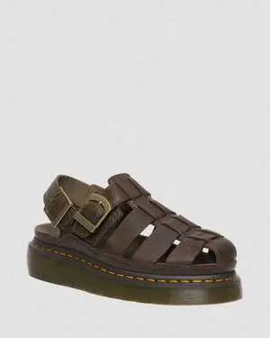 Dr. Martens Wrenlie Grizzly Leather Fisherman Sandals - Brown