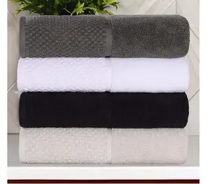 SUPERIOR Cotton Absorbent Two Toned Solid 3 Pie Ce Towel Set