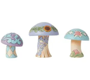 JIM SHORE Mushrooms Set Of 3 Figurines - One-color