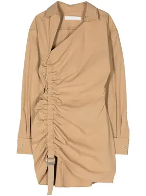 DION LEE Asymmetric-neck Gathered Minidress