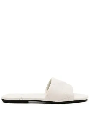 Emporio Armani Eagle-motif Quilted Sandals - White