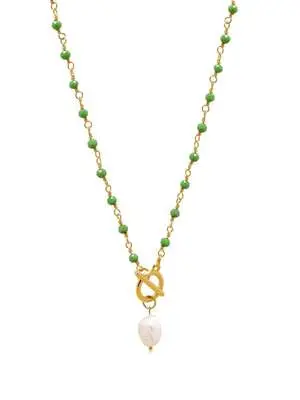 NIALAYA JEWELRY Pearl-pendant Wrap Necklace - Green