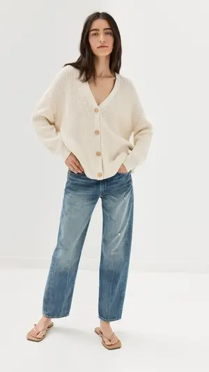 Jenni Kayne Cotton Cocoon Cardigan - Ivory