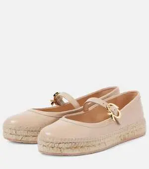 GIANVITO ROSSI Leather And Raffia Espadrilles - Beige