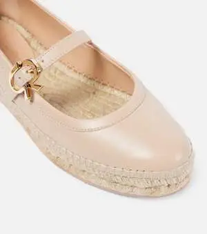 GIANVITO ROSSI Leather And Raffia Espadrilles - Beige
