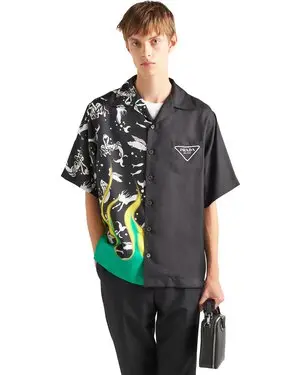 Prada Double Atch Silk Twill Shirt
