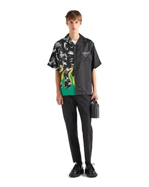 Prada Double Atch Silk Twill Shirt