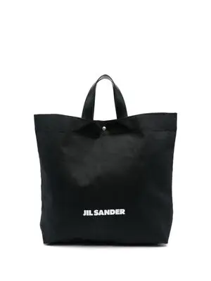 JIL SANDER Logo-print Canvas Tote Bag - Black