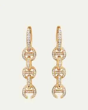 Hoorsenbuhs 18k Yellow 5 Link Pave Drip Earrings - Gold