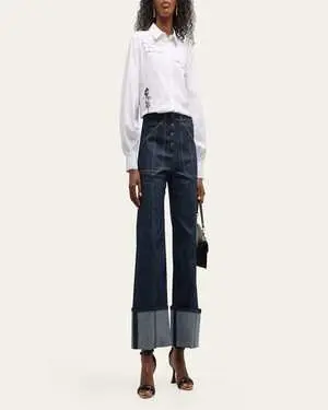 Cinq À Sept Benji Cuffed Denim Pants