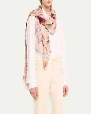 Alonpi Floral Wool Square Scarf