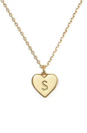 Kate Spade New York Initial Heart Pendant Necklace - Gold - S