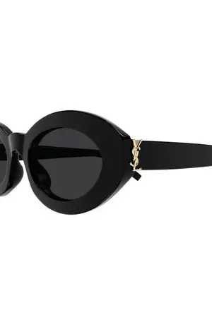 Saint Laurent 52mm Round Sunglasses - Black