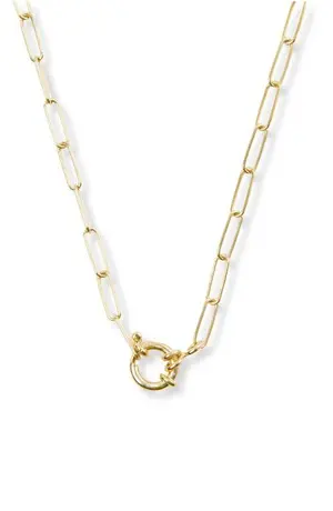 Argento Vivo Paper Clip Chain Necklace - Gold