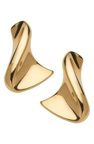 Jennifer Zeuner Jewelry Anine Drop Earrings - 14k Yellow Gold Plated Silver