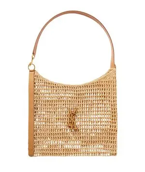 Saint Laurent Oxalis Raffia Shoulder Bag - Neutrals