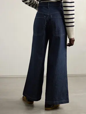 FRAME Net Sustain Skater High-rise Wide-leg Jeans - Blue