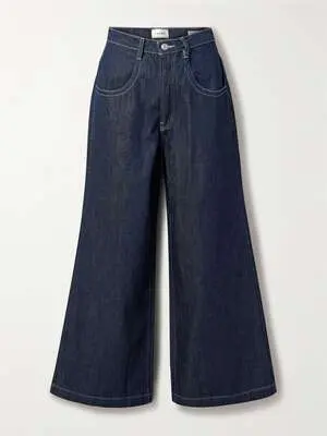 FRAME Net Sustain Skater High-rise Wide-leg Jeans