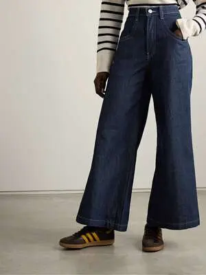 FRAME Net Sustain Skater High-rise Wide-leg Jeans