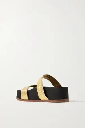 Gabriela Hearst Striker Textured-leather Slides