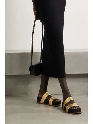 Gabriela Hearst Striker Textured-leather Slides