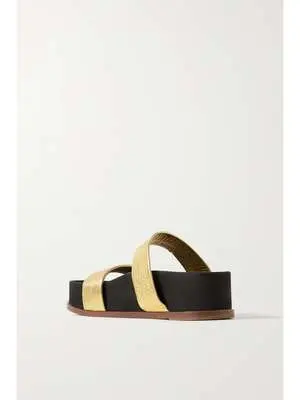Gabriela Hearst Striker Textured-leather Slides