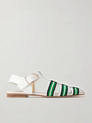 Gabriela Hearst Calla Crochet-knit And Leather Sandals - Neutrals