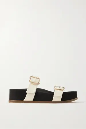Gabriela Hearst Wren Leather Platform Slides - Ivory