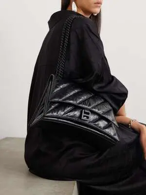 Balenciaga Crush Medium Quilted Crinkled-leather Shoulder Bag