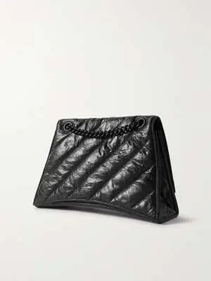 Balenciaga Crush Medium Quilted Crinkled-leather Shoulder Bag