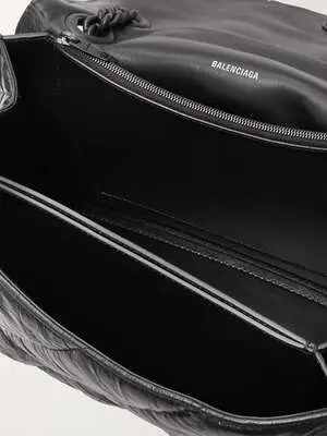 Balenciaga Crush Medium Quilted Crinkled-leather Shoulder Bag