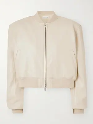 THE FRANKIE SHOP The Frankie Shop Micky Cropped Bomber Jacket Off-white