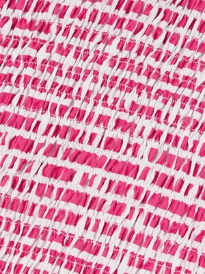 Loretta Caponi Shirred Checked Cotton-poplin Top