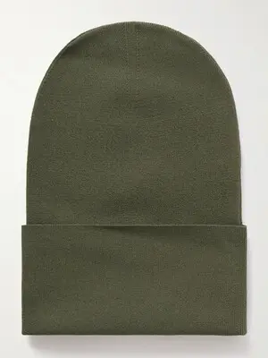 JIL SANDER Ribbed Stretch-knit Beanie - Green