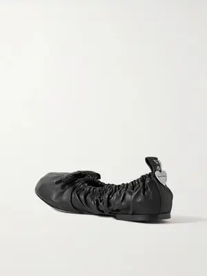 Acne Studios Net Sustain Ruched Leather Ballet Flats