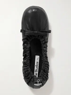 Acne Studios Net Sustain Ruched Leather Ballet Flats