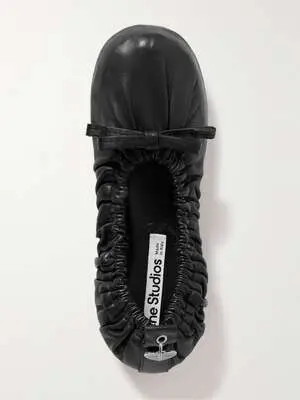 Acne Studios Net Sustain Ruched Leather Ballet Flats