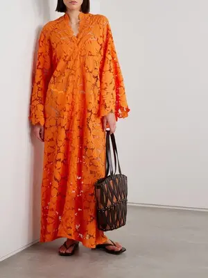 Miguelina Sasha Guipure Lace Kaftan