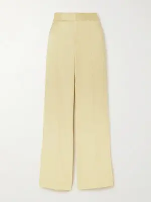 Sasuphi Andrea Silk-blend Satin Straight-leg Pants