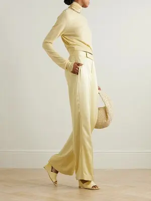 Sasuphi Andrea Silk-blend Satin Straight-leg Pants