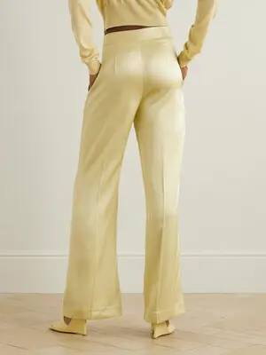 Sasuphi Andrea Silk-blend Satin Straight-leg Pants