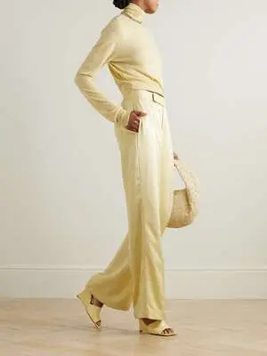 Sasuphi Andrea Silk-blend Satin Straight-leg Pants