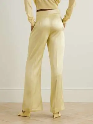 Sasuphi Andrea Silk-blend Satin Straight-leg Pants